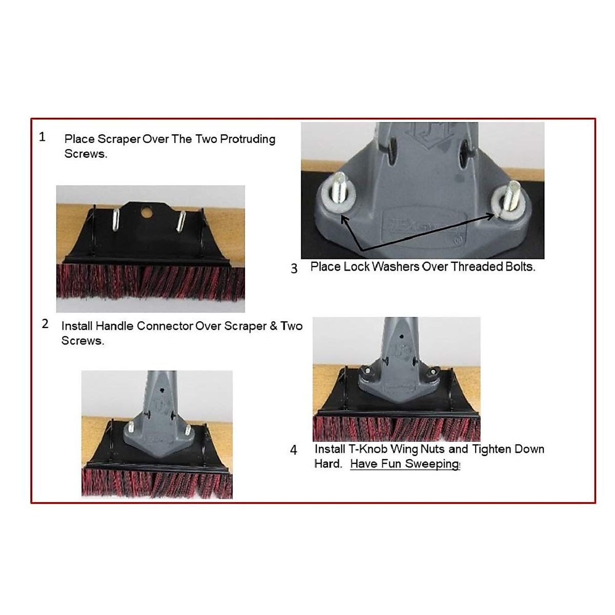 FlexSweep Unbreakable Commercial Push Broom (Contractors 24 Inch) Coarse Bristles