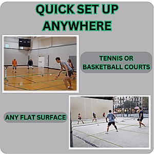 WIFFPOINT Insta Court Pickleball Temporary Court Lines - Official Size Pickleball Court – Easy and Portable Pickleball Court Marking Kit Lines for Indoor or Outdoor Use, Net Not Included