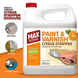 Max Strip Paint & Varnish Citrus Stripper - 1 Quart - Strips Multiple Layers - Removes Latex and Oil Based Paints - No Methylene Chloride No NMP Powerful Formula