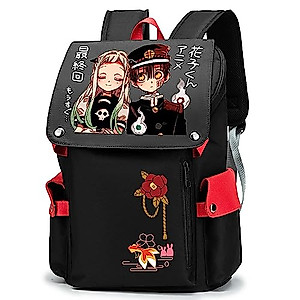 GENGAR Anime Toilet Bound Hanako Kun Printed Laptop Backpack Teen Girls Casual Backpack College High Middle School Bag Students Bookbag Daypack with Pencil Case(Red)