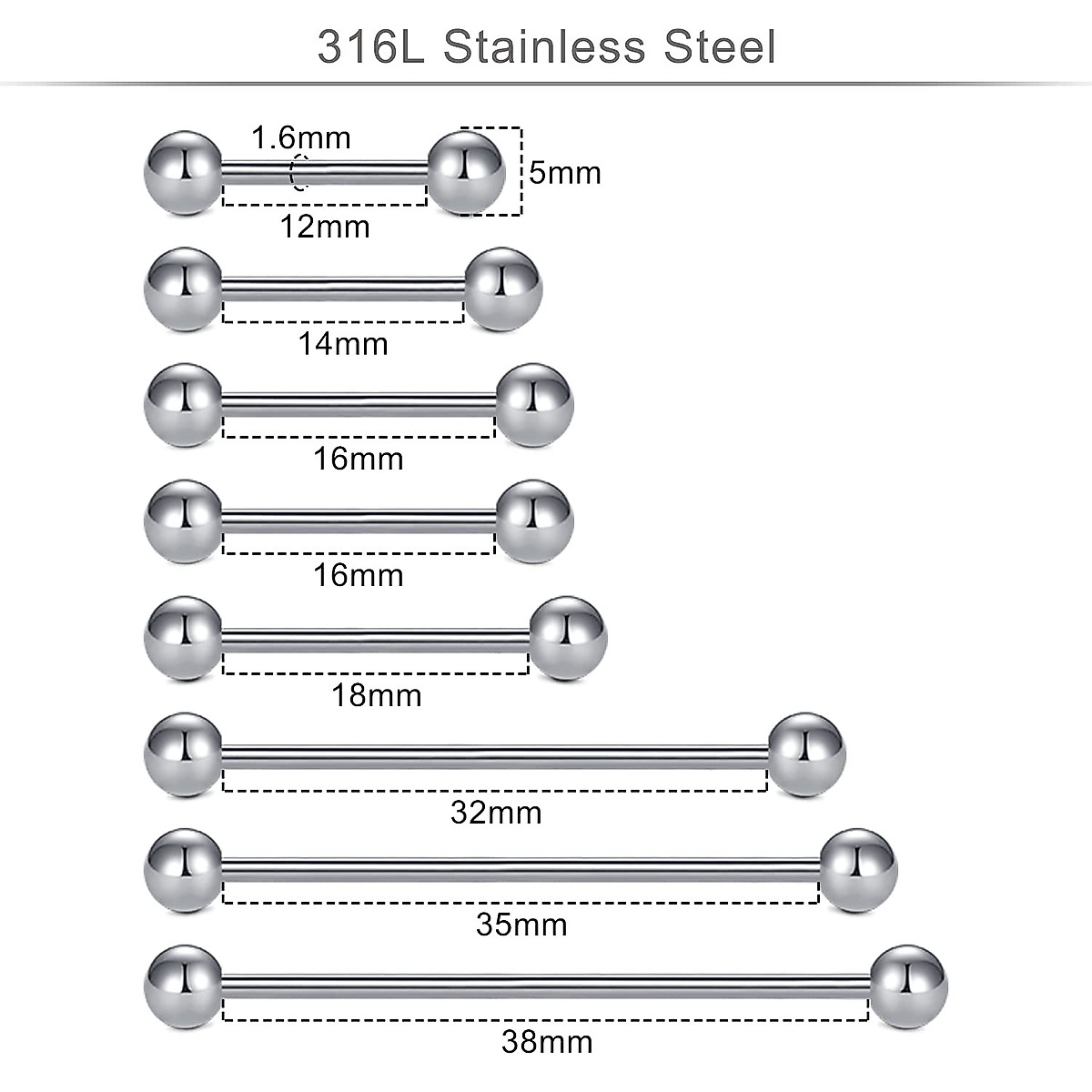 JIESIBAO 75PCS Mixed-size Piercing Kits for All Piercings,Stainless Steel Piercing Kit 14G 16G 18G 20G Piecing Needles for Ear Cartilage Tragus Nose Septum Lip Nipple Piercing Tools