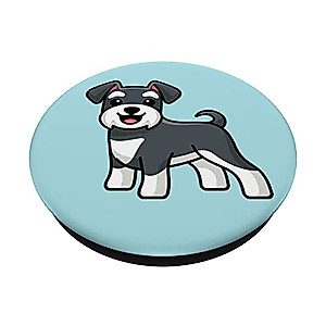 Cute Blue White Gray Schnauzer Kawaii Dogs Puppy Animals PopSockets Swappable PopGrip