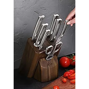 Cangshan TN1 Series 1021950 Swedish 14C28N Steel Forged 8-Piece Knife Block Set, Walnut