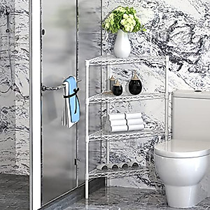 pouseayar 8 Tier NSF Metal Corner Shelf Wire Shelving Unit, 400lbs Capacity Heavy Duty Adjustable Storage Rack (No Shelf Liners) for Every Room Corner, 82" H x 20" L x 20" D - White