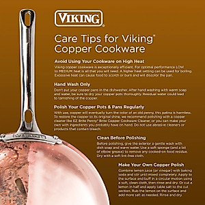 Viking Culinary Contemporary 4-Ply Copper Clad Cookware Set with Metal Lids, 9 Piece, Oven Safe, Works on All Cooktops including Induction