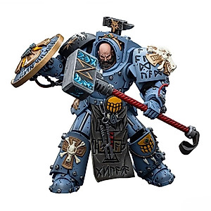 HiPlay JoyToy Warhammer 40K Collectible Figure: Space Wolves Arjac Rockfist 1:18 Scale Action Figures JT6878 (Rockfist)