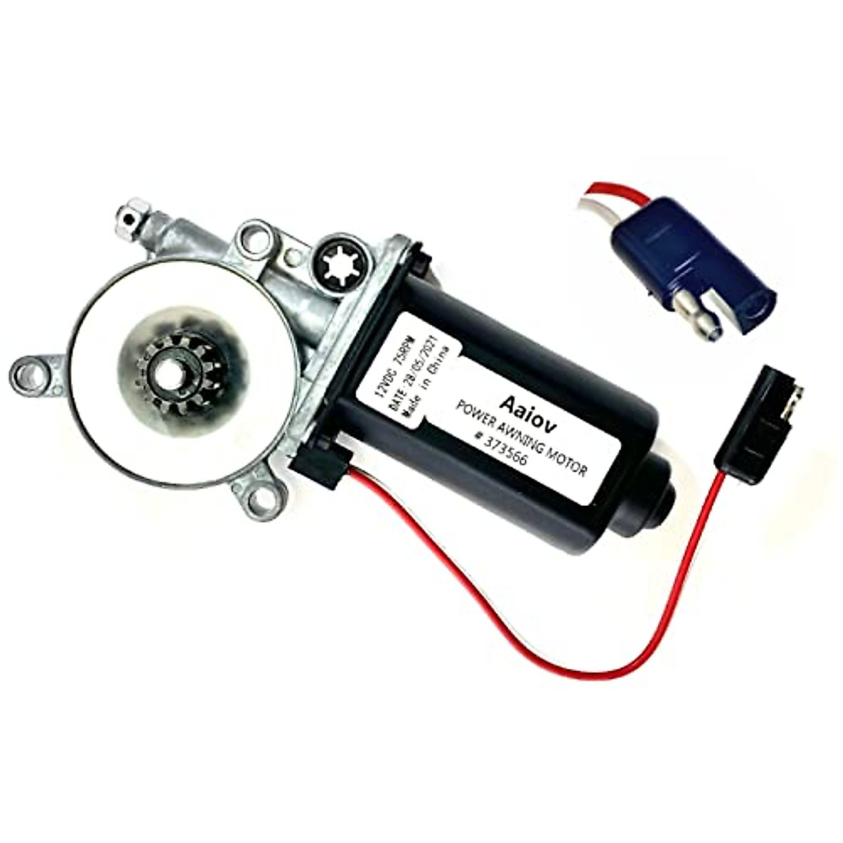 Aaiov 373566 RV Awning Motor Replacement Universal Black Connector Motor Compatible with Solera Power Awnings Motor