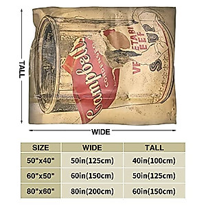 Campbell Soup Art Flannel Fleece Blanket Ultra Soft Warm Throw Lightweight Blanket Micro Fleece Blanket Home for Bed Couch Living Room All Seasons 80"x60"