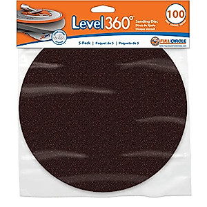 Full Circle International Inc. SD100-5 8-3/4- Level360 Sanding Disc 100 Grit for use with Radius360 sanding Tool or Drywall Power Sanding Tools