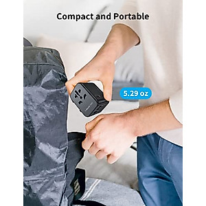 MOMAX International Plug Adapter, PD 35W(Single Port) Travel Power Adapter, Universal Charger Adapter with 3USB-C+2USB-A, All in One Universal Outlet Adapter for Laptop,Tablet,Phone, US,EU,UK,AU