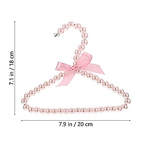 balacoo 5pcs Dog Cat Pet Clothes Hanger Pearl Beads Metal Elegant Clothes Hangers Dress Coat Hangers Closet Coat Dry Rack Storage Organizer for Children 20CM