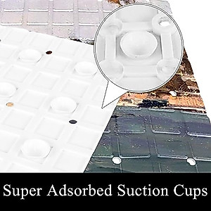 Non Slip Bathtub Mats with Suction Cups, Bath Tub Shower Mat for Bathroom, Machine Washable Bathroom Mats with Drain Holes(Oil Painting Sailboat)