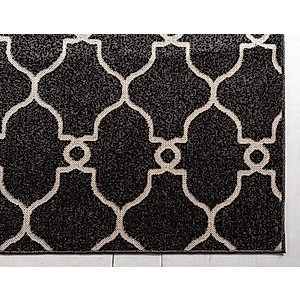 Unique Loom Outdoor Trellis Collection Area Rug - Columbus (9' x 12' 2" Rectangle, Black/ Ivory)