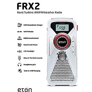 Eton American Red Cross FRX2 Hand Turbine AM/FM/NOAA Weather Radio with USB Smartphone Charger and LED Flashlight