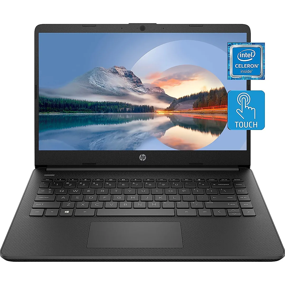 HP 14 Laptop, Intel Celeron N4020, 32GB RAM, 64 GB Storage, 14-inch HD Touchscreen, Intel UHD Graphics 600, Windows 11, Thin & Portable, 4K Graphics, One Year of Microsoft 365, Jet Black