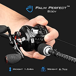 KastKing MegaJaws Baitcasting Reel,7.2:1 Gear Ratio,Right Handed Fishing Reel,New Compact Design,Blacktip