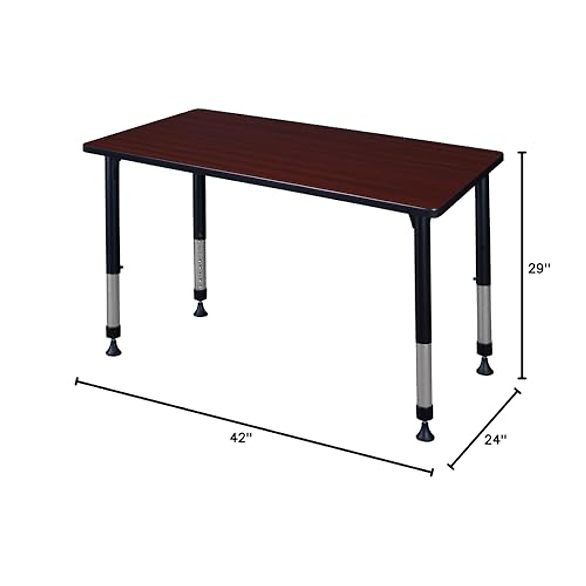 Kee 42" x 24" Height Adjustable Classroom Table - Mahogany