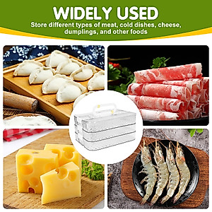 JOBVERT Deli Meat Container for Fridge, Lunch Meat Container for Refrigerator with Lids, 3 Layer Bacon Cheese Cold Cuts Storage Containers for Fridge Organizers and Storage