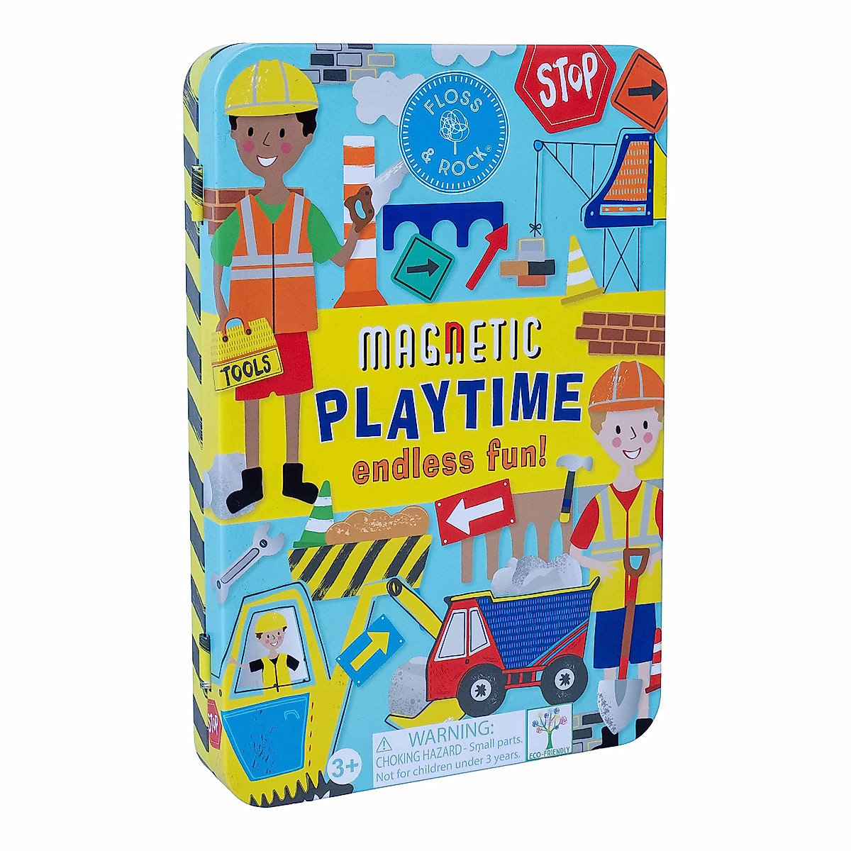 Floss & Rock Construction Magnetic Playtime, 7.67-inch Height, Creative, Imaginative Play