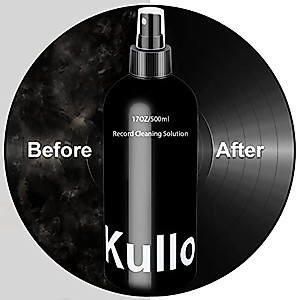 Audio Record Cleaning Solution 17oz/500ml,Vinyl Record Cleaner Fluid with Cleaning Spray & Label Protector & Microfiber Cloth & Protector Pad,Vinyl Cleaner kit for CD DVD Disc Album