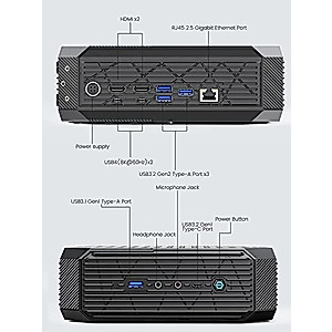MINISFORUM Neptune Series HX99G Mini PC AMD Ryzen 9 6900HX Desktop Computer, DDR5 32GB RAM+1TB SSD, 2X HDMI & 2X USB4 Quad Outputs, AMD Radeon RX 6600M Discrete Graphics Small PC