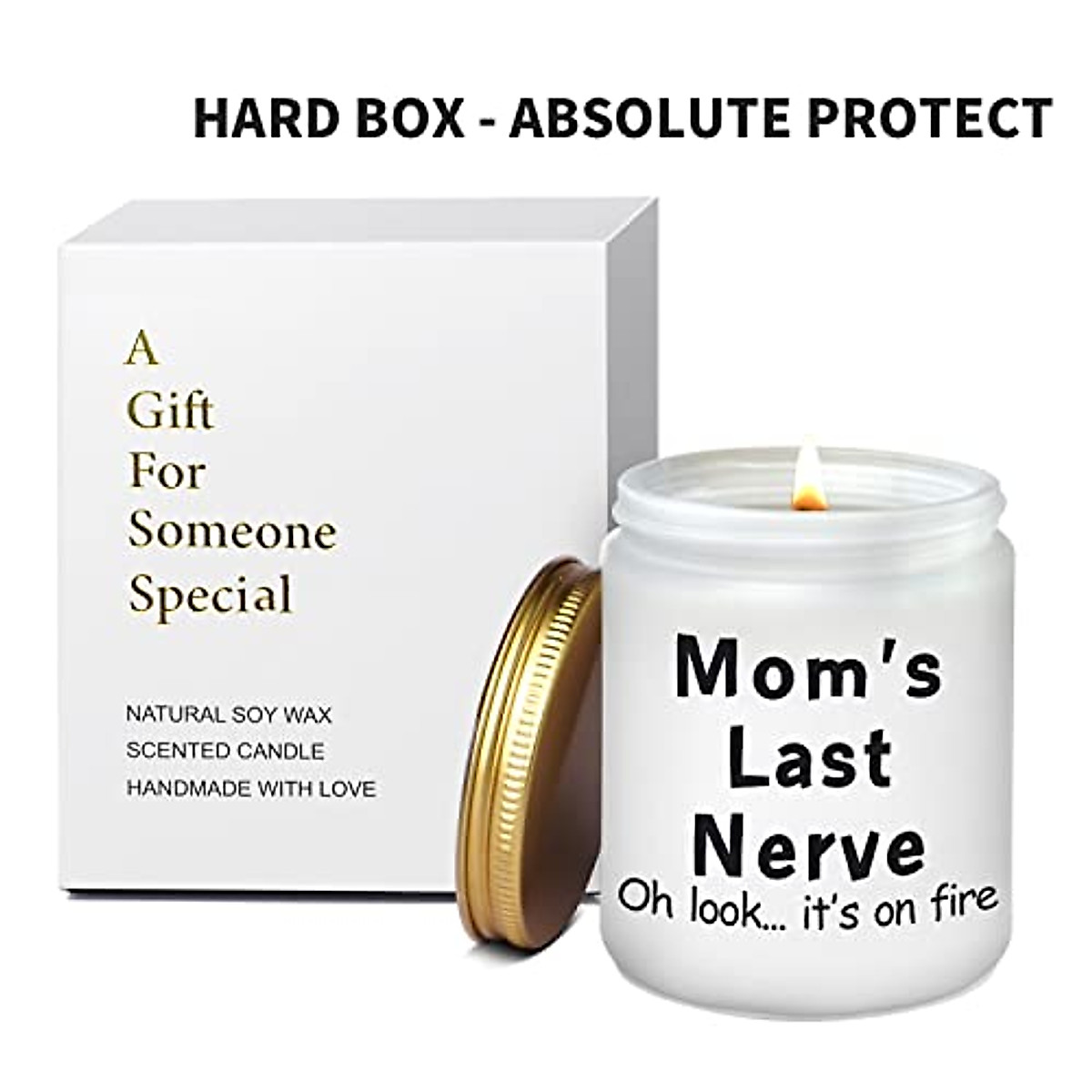 Birthday Gifts for Mom from Daughter Son, Vanilla Scented Soy Wax Candle 7oz, Best Mom Gifts, Funny Gifts for Mom