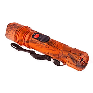 Cheetah Stuns 10 Million Volt Wooden Orange Camo Finish Rechargeable Flashlight Stun Gun Combo with Carrying Holster Case
