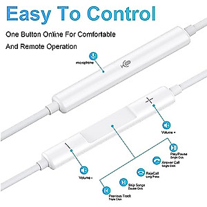 USB C Headphones 4 Pack, USB Type C Earbuds HiFi Stereo USB C Wired Earphones with Microphone Volume Control Compatible with Samsung Galaxy S23 S22 S21 Google Pixel 6 5 4XL/iPad Pro