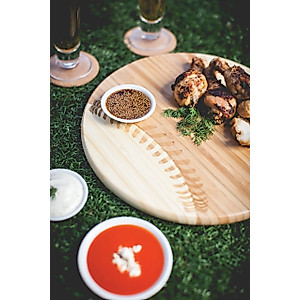 TOSCANA - a Picnic Time brand Home Run Baseball Cheese Board, Novelty Charcuterie Board, Serving Platter - Cheese Boards Charcuterie Boards, Wood Cutting Board, (Bamboo)