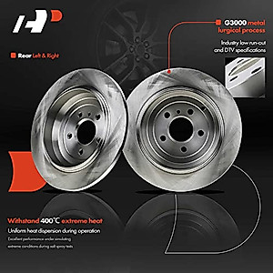 A-Premium 13 inch(330.3 mm) Rear Solid Disc Brake Rotors + Ceramic Pads Kit Compatible with Select Mercedes-Benz Models - W164 ML320/ML350/ML450/ML500, W251 R320/R350/R500, 6-PC Set