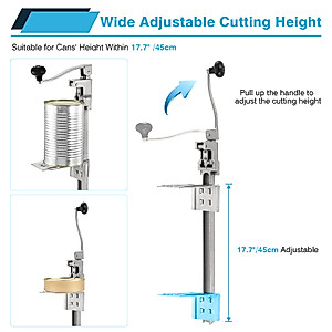 IRONWALLS Commercial Can Opener Heavy Duty, 24.6” Manual Can Opener for Large Cans Up to 17.7”, Tabletop Industrial Can Opener with Stainless Steel Blade for Restaurants, Bars, Canteens