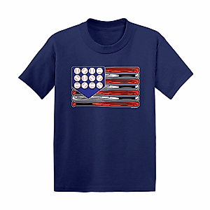 Haase Unlimited Baseball American Flag - USA Infant/Toddler Cotton Jersey T-Shirt (Navy, 24 Months)