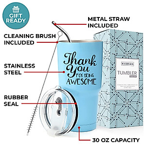 KEDRIAN Thank You For Being Awesome Tumbler 30oz, Thank You Gifts For Friends, Thank You Gifts For Women Friends, Nurse Thank You Gifts For Women Coworkers, Associate Appreciation Gifts For Coworkers