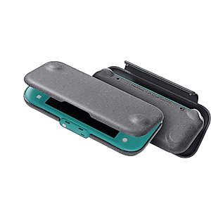 GENKI Force Field Lite - Dual Magnetic Flip Case for Switch Lite, Protective Vegan Leather Exterior with Built-in Ergonomic Grips