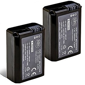 BM Premium 2 NP-FW50 Batteries for Sony ZV-E10, A6100, A6400, DSC-RX10 IV, DSC-RX10 III, DSC-RX10 II, DSCRX10, Alpha 7, Alpha 7R, a7, a7R, a7R II, a7S, a7S II, a3000, a5000, a5100, a6000, a6300, a6500