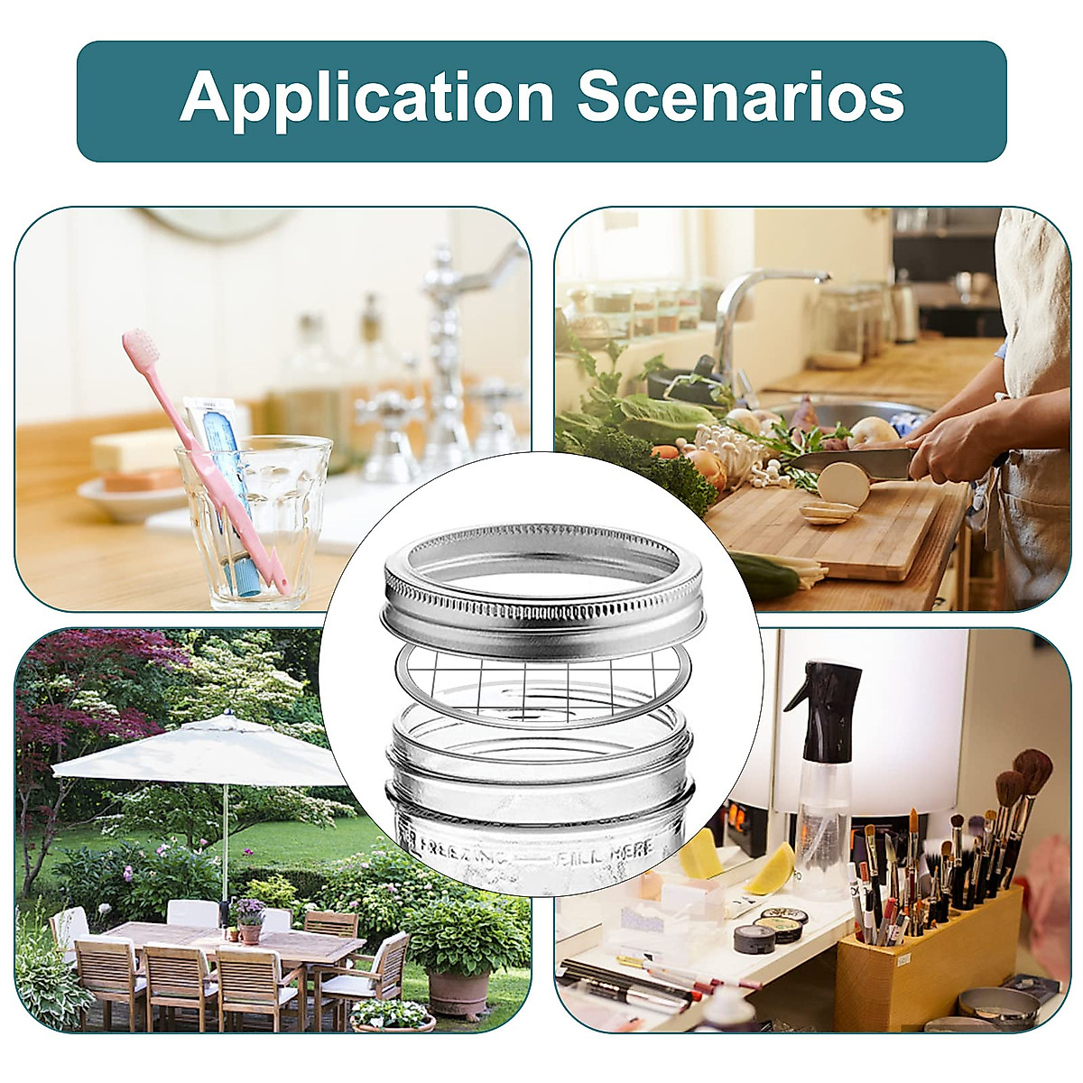 10 Pack Mason Jar Flower Frog Lid Mason Grid Flower Organizer Lid Insert for Valentine's Day Home Kitchen Office Regular Mouth Mason Canning Jars Accessories, 70 mm