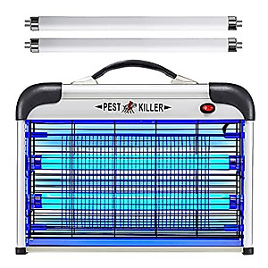Bug Zapper Indoor, 2800V Powerful Flying Insect Mosquito Killer w/ 20W Blue Light Attract, Plug-in Pest Control Machine for Moth, Fruit Fly, Fungus Gnat, Garage Bug Catcher