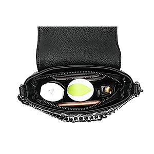 YAQUNICER Women's PU Leather Handbags Tote Satchel Hobo Shoulder Crossbady Bags Skull metal pendant Premium-Black 3