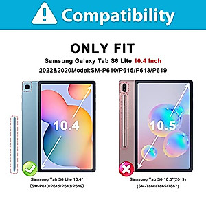 BATYUE Case for Samsung Galaxy Tab S6 Lite 10.4 Inch 2024/2022/2020 (SM-P610/P613/P615/P619/P620/P625/P627) ; Protective Rugged Cover with Rotating Stand, Pencil Holder, Hand Strap for Kids (Grey)