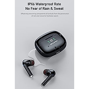 Loluka Noise Cancelling Earbuds Bluetooth Wireless Earbuds Waterproof Headphones ANC Earphones with Microphone Small Mini Ear Buds for Sports Workout Running Office