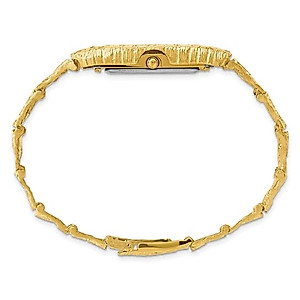 Men's 10k Yellow GoldChampagne Dial Square Shape Face Nugget Watch Fine Jewelry for Men Gifts for Him (27x47mm), 8"