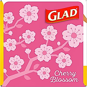 Glad OdorShield Small Drawstring Trash Bags, 4 Gallon Trash Bag, Febreze Cherry Blossom, 34 Count (Package May Vary)