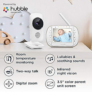Motorola indoor Baby Smart Video Baby Monitor with Wi-Fi & 3.5" Color LCD Parent Unit, Night Vision, Two-Way Audio, Room Temperature Display & 5 Lullabies, MBP668CONNECT, 720p