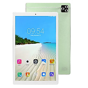 Kufoo Green Tablet, 100‑240V 4GB RAM 64GB ROM 10.1 Inch IPS 5G WiFi HD Tablet for Work (US Plug)