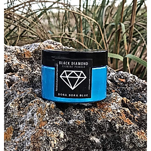 *Bora Bora* Blue Premium Black Diamond Mica Powder Pigments | Versatile DIY Arts and Crafts Additive | Ideal for Resin, Epoxy, Soap Making, Acrylic, Woodworking, and Bath Bombs