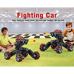 RC Cars-Best Gifts for Boys Age 8-12,Big Size DIY Hand Controlled Gesture Sensing Stunt Remote Control Battle Tank Car with Soft Bullets,Birthday Presents for Kids 7 8 9 10 11 Year Old