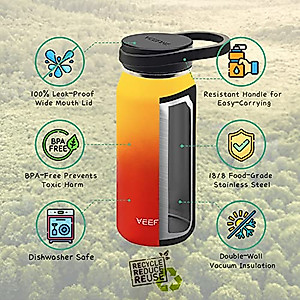 VeeFine Insulated Water Bottle Dishwasher Safe Metal Water Bottle BPA-Free Stainless Steel Water Bottles 20/32/40oz Reusable Thermos for Hiking Camping and School