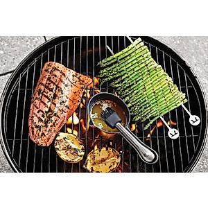 Outset Q173 Cast Iron Sauce Pot with Brush, 1 EA, Black