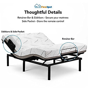 FLEXISPOT S3 Adjustable Bed Frame Base Queen, Wireless, 5 Minutes Quick Assembly, Zero Clearance, Zero Gravity, Whisper Quiet Durable Motor, Mattress Holder, Anti Snore, Best Gift for Family