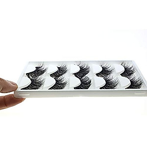 3D Mink False Eyelash LASGOOS Degisn Luxurious Natural Messy Volume Fluffy Long Hot Fake Eyelashes 5 Pairs/Box A11-5
